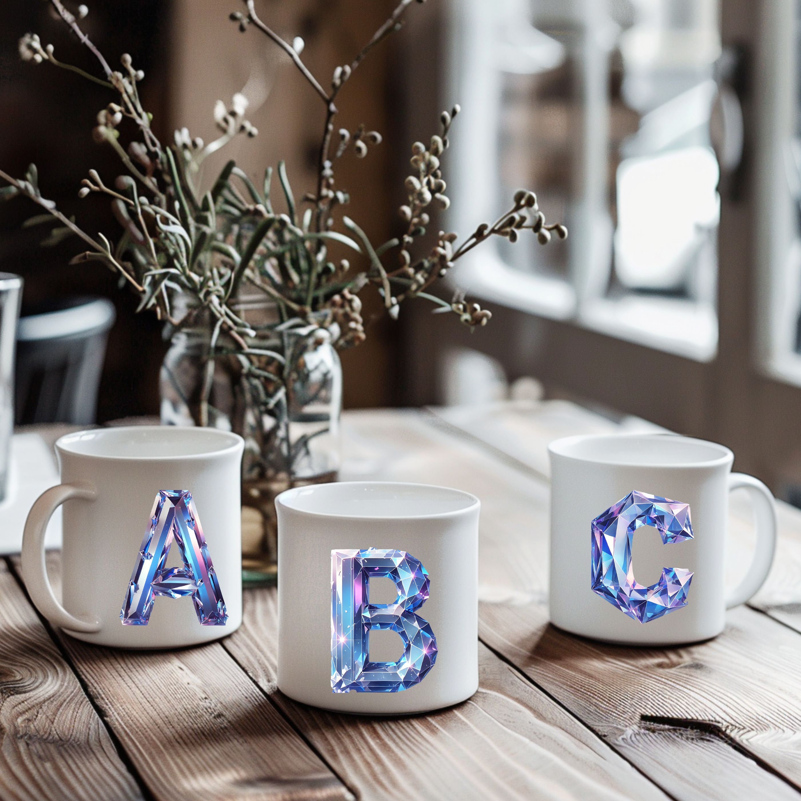 Crystal Alphabet, Gemstone Letters, Ice Diamond Font, Sparkling ...