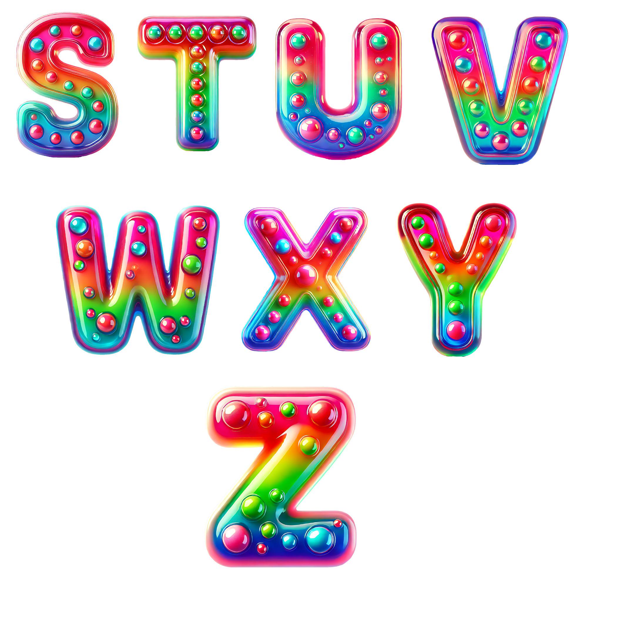 Jelly Alphabet, Rainbow Alphabet, Kids Room Decor, Nursery Wall Art ...