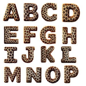 Leopard Alphabet, Leopard Print Alphabet, Animal Print Letters, Exotic ...