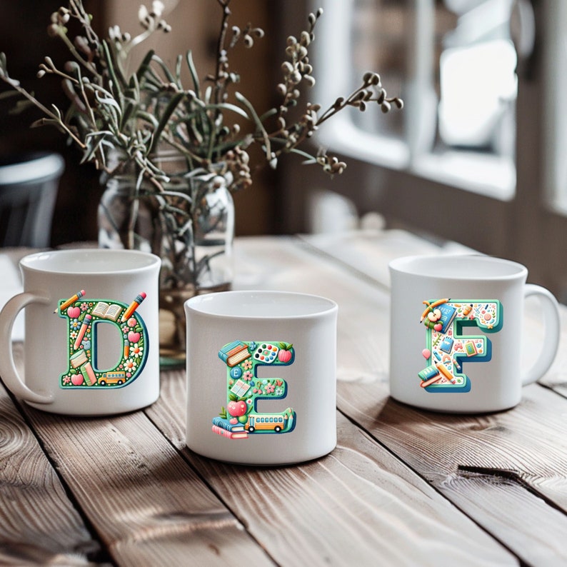 Back to School Alphabet Set, Alphabet Clipart, Teacher Clipart ...