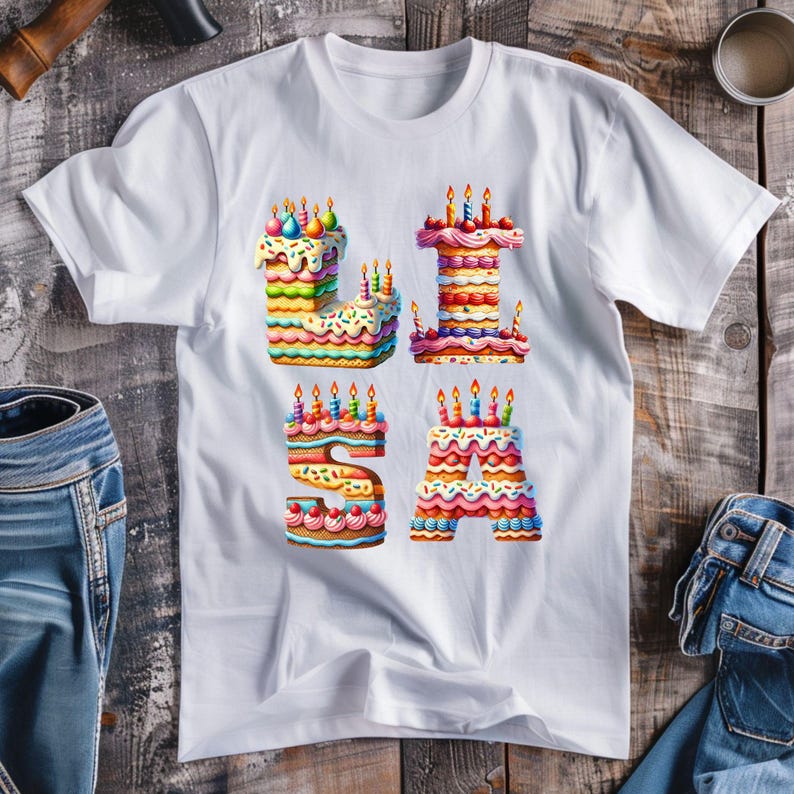 Birthday Cake Alphabet, Birthday Alphabet, Cake Letter Clipart, Candle ...