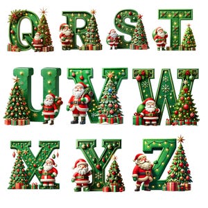 Santa Christmas Alphabet, Santa Letters, Abc Santa, Santa Cuteness ...