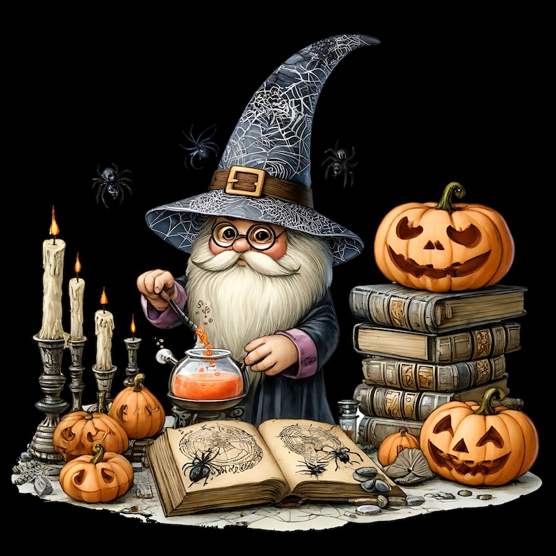 30 Pngs Halloween Gnome Clipart, Halloweenclip Art, Halloween Bundle ...
