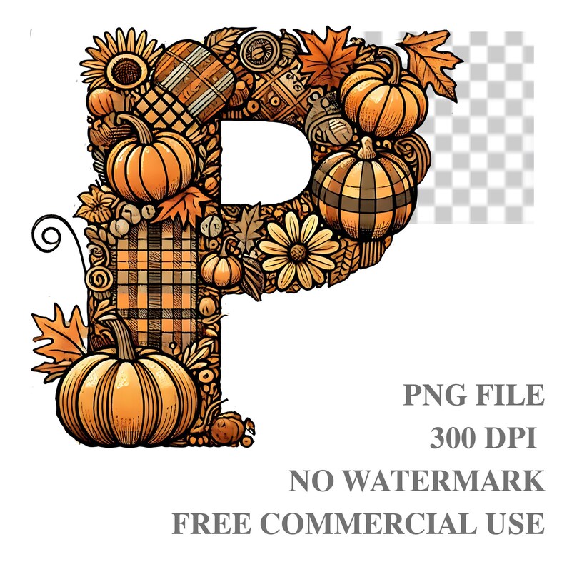 Autumn Alphabet Clipart, Autumn Alphabet, Pumpkin Letter Clipart, Fall ...