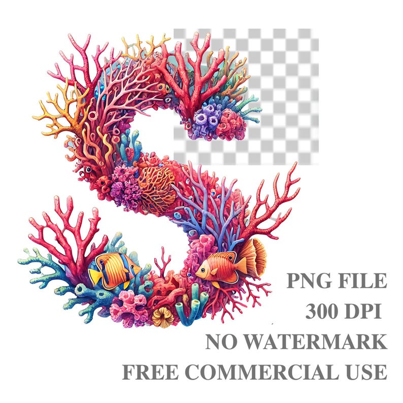 Coral Reef Alphabet, Coral Alphabet, Marine Alphabet, Ocean Letters ...