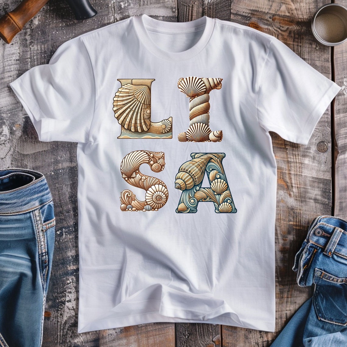Seashell Alphabet, Coastal Beach Decor, ABC Seashell, ABC Beach ...