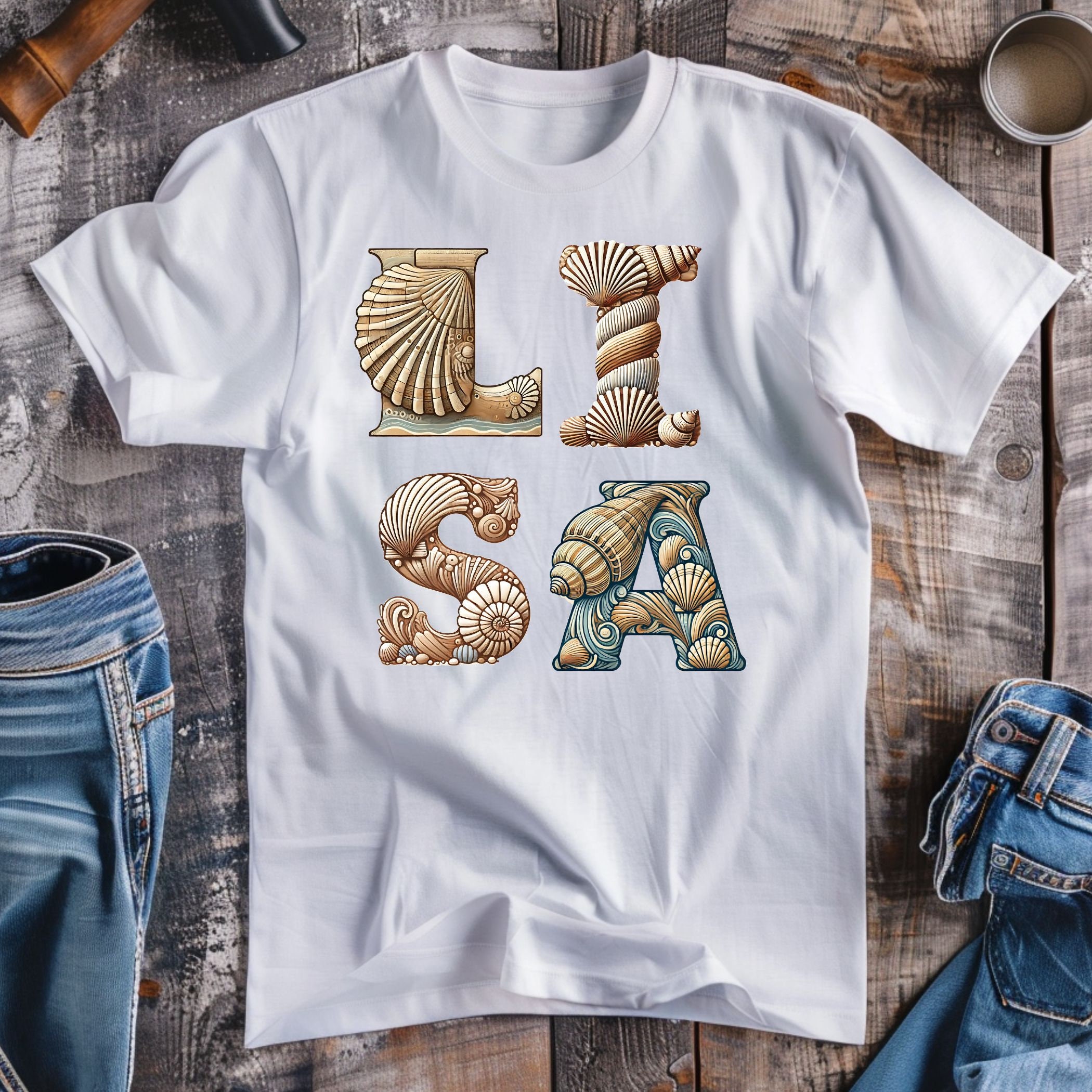 Seashell Alphabet, Coastal Beach Decor, ABC Seashell, ABC Beach ...