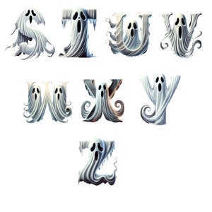 Ghost Alphabet, Spooky Letters, Abc Ghost, Abc Spooky, Halloweenghoste ...