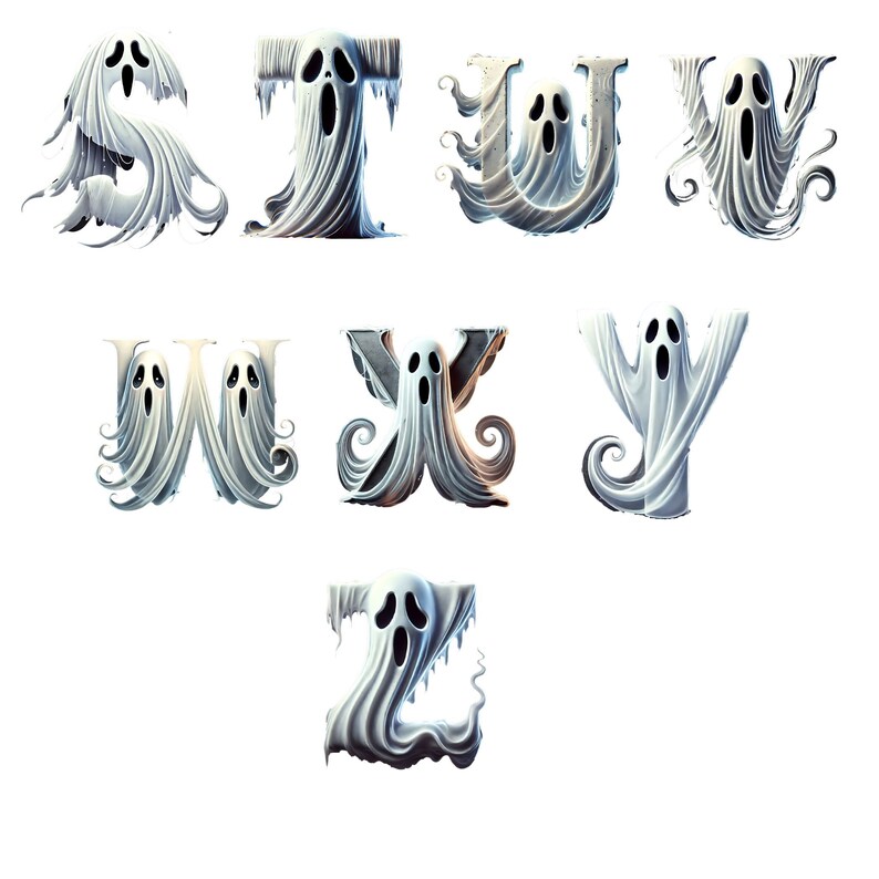 Ghost Alphabet, Spooky Letters, Abc Ghost, Abc Spooky, Halloweenghoste ...