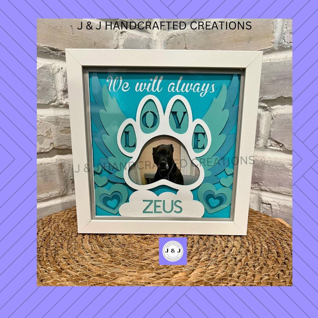 Dog Memorial, Shadow Box, Frame ,cat Memorial Frame ,pet Loss ,memory ...