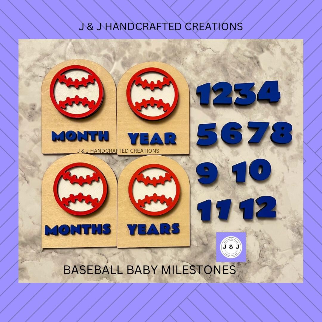 Baseball Baby Milestone Markers: Laser Cut Wooden Photo Props - Etsy