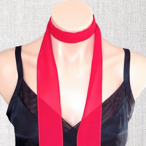 Long Red Scarf - Etsy