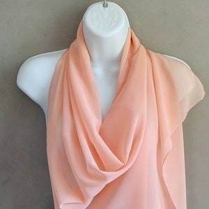 Peach Scarf Long Peach Scarf Peach Wedding Peach Scarf | Etsy