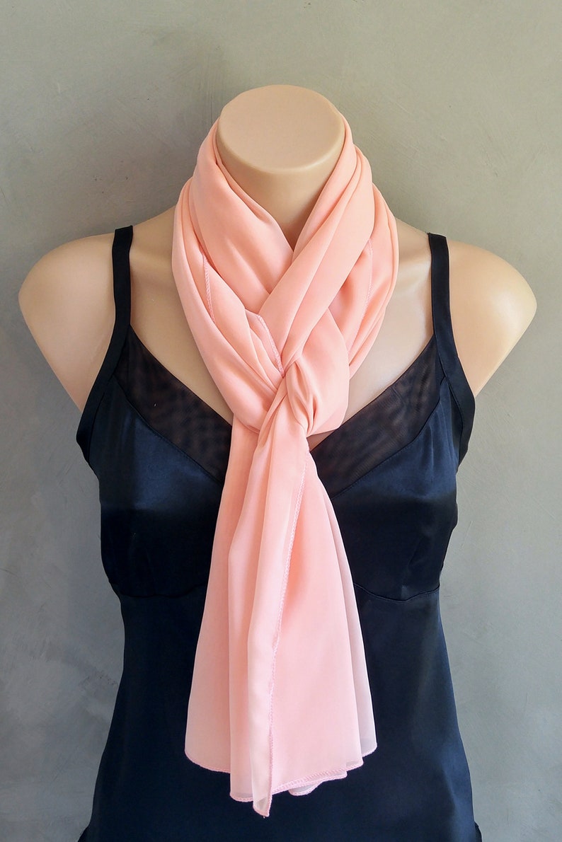 Peach Scarf Long Peach Scarf Peach Wedding Peach Scarf | Etsy