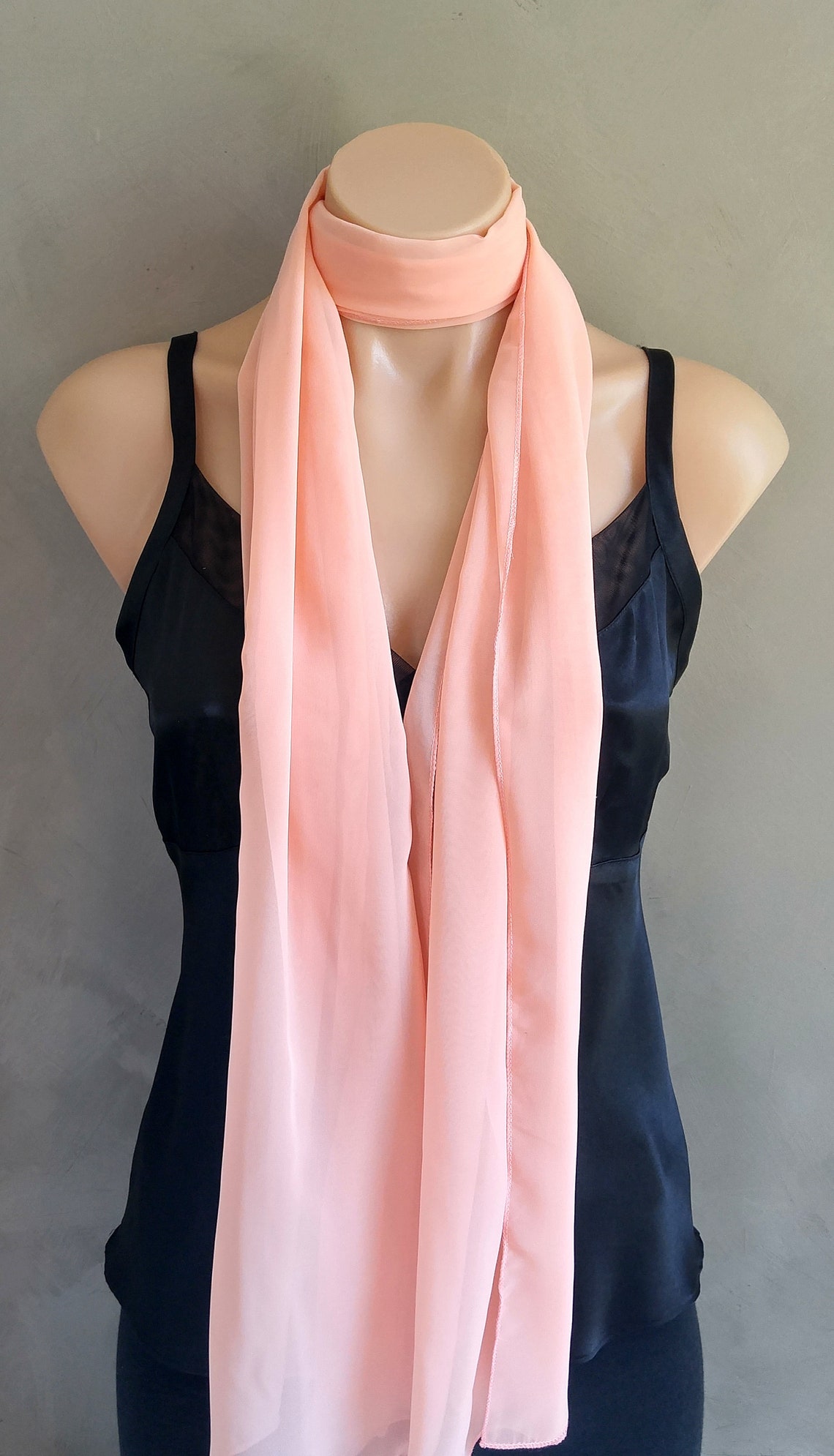 Peach Scarf Long Peach Scarf Peach Wedding Peach Scarf | Etsy