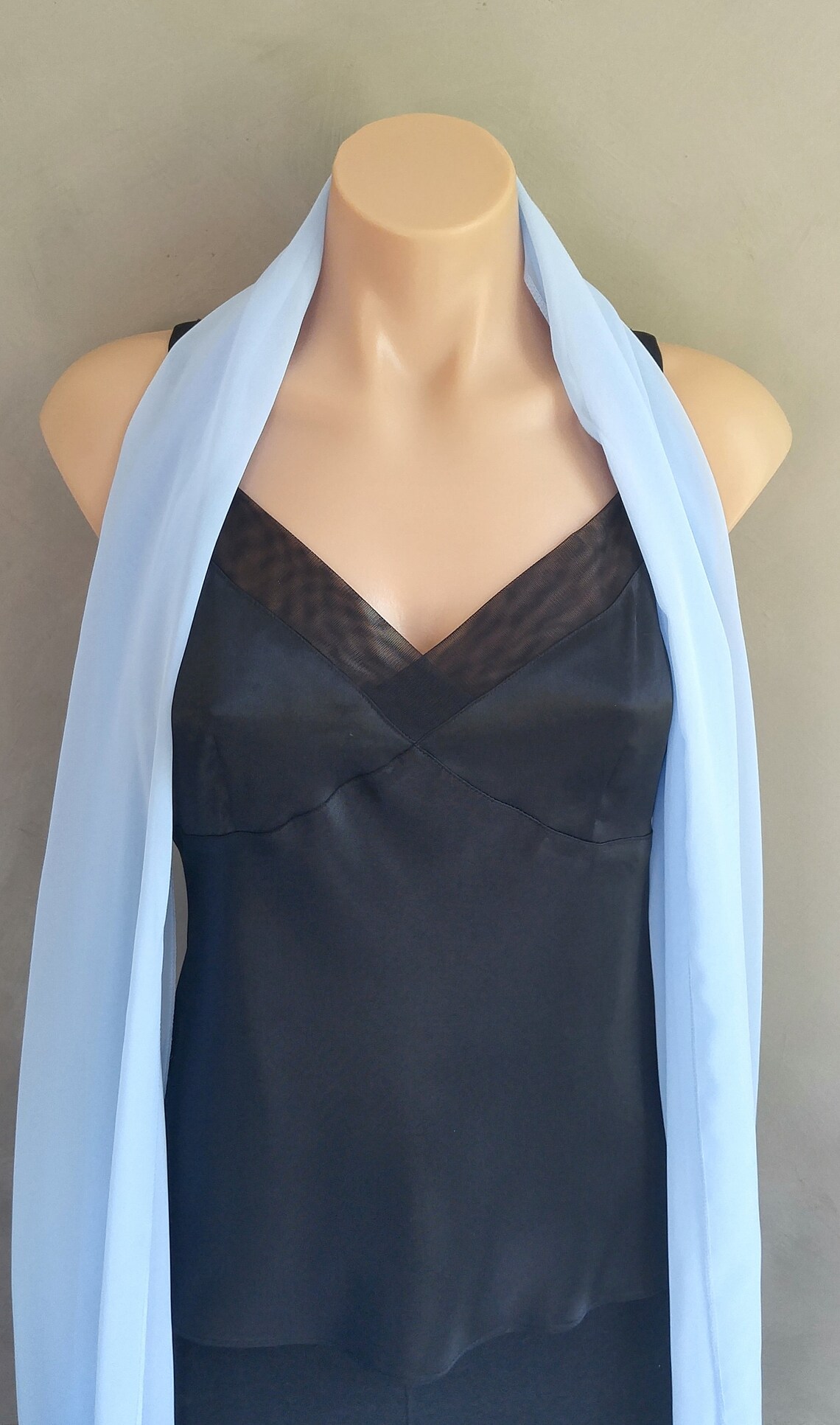 Light Blue Scarf Baby Blue Stole Sheer Chiffon Shawl Pale - Etsy