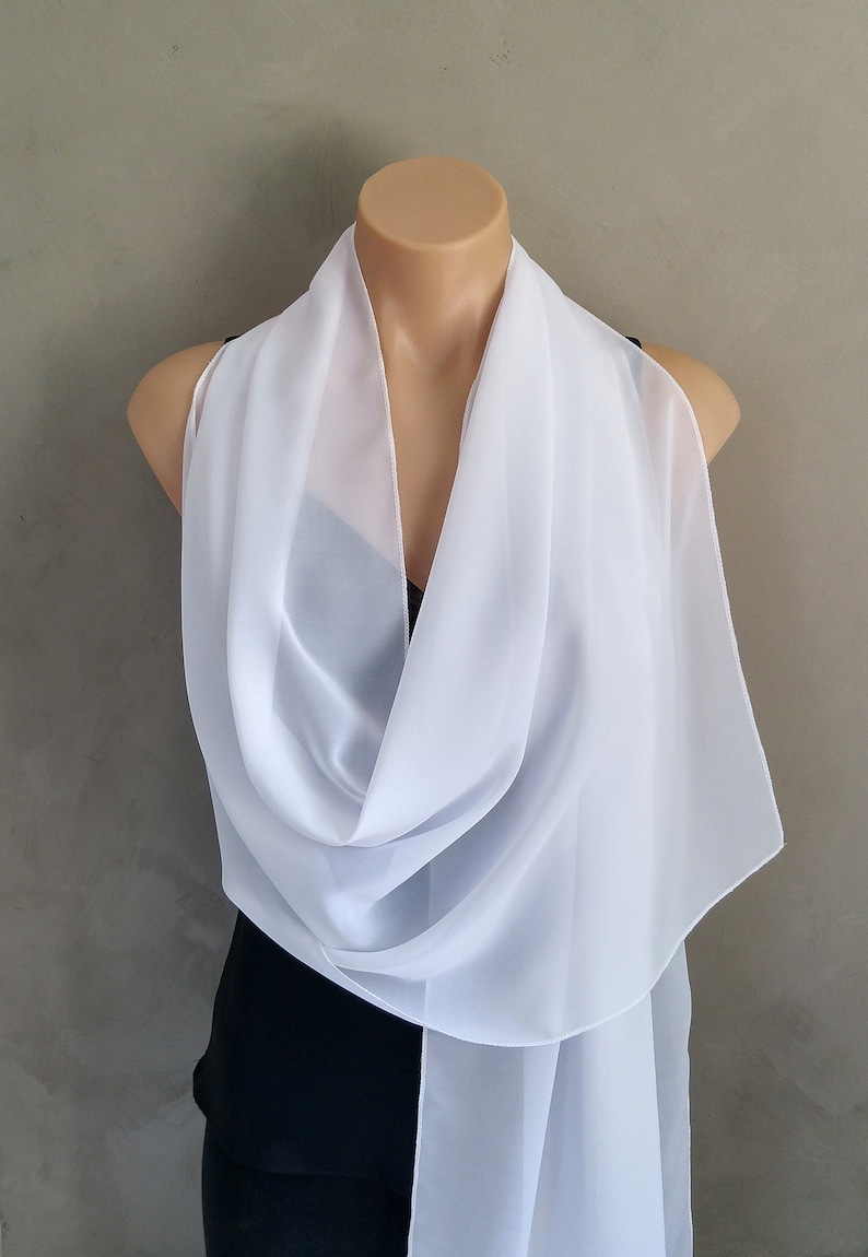 White Scarf Long White Scarf Wedding Wrap White White Sheer Etsy