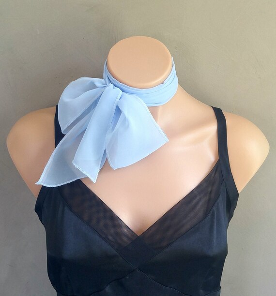 Light Blue Scarf Sheer Chiffon Scarf off White Scarf White - Etsy