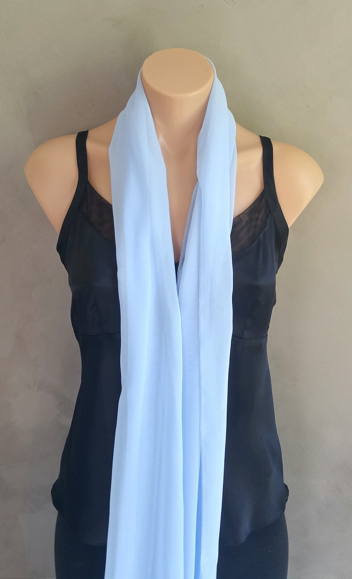 Light Blue Scarf Baby Blue Stole Sheer Chiffon Shawl Pale - Etsy