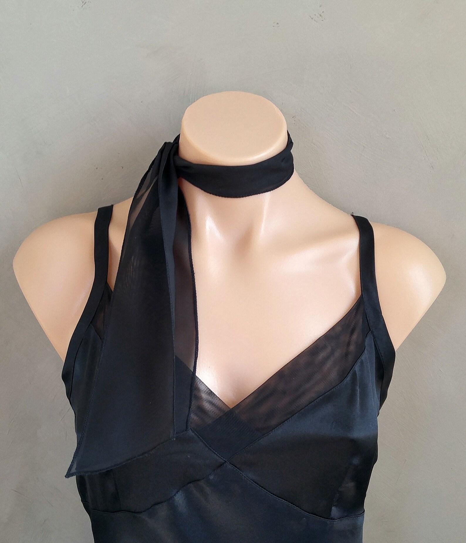 Small Short Black Scarf Sheer Chiffon Scarf Skinny Scarf - Etsy