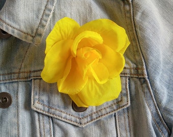 Yellow Rose Brooch | Etsy
