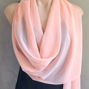 Peach Scarf Long Peach Scarf Peach Wedding Peach Scarf | Etsy