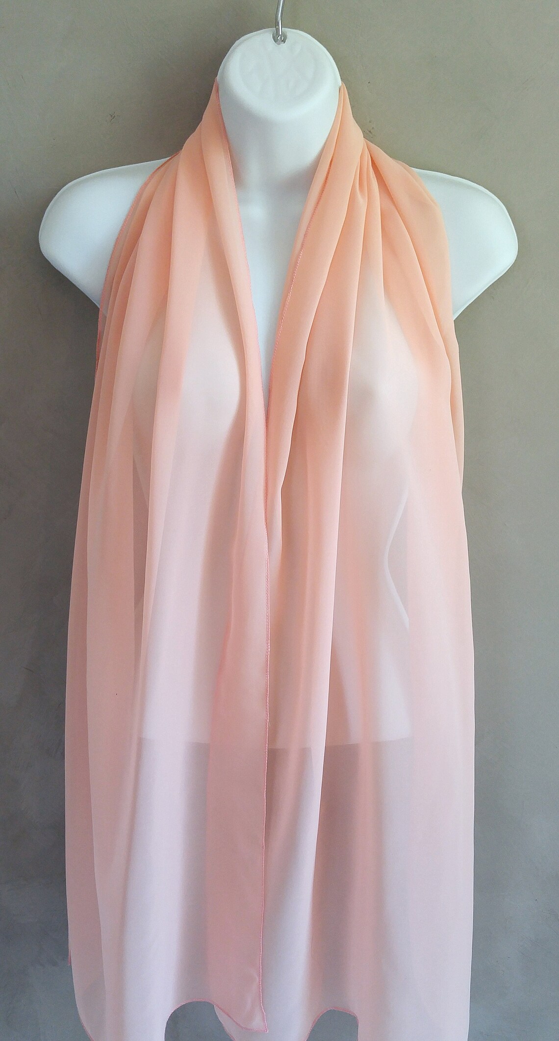 Peach Scarf Long Peach Scarf Peach Wedding Peach Scarf | Etsy
