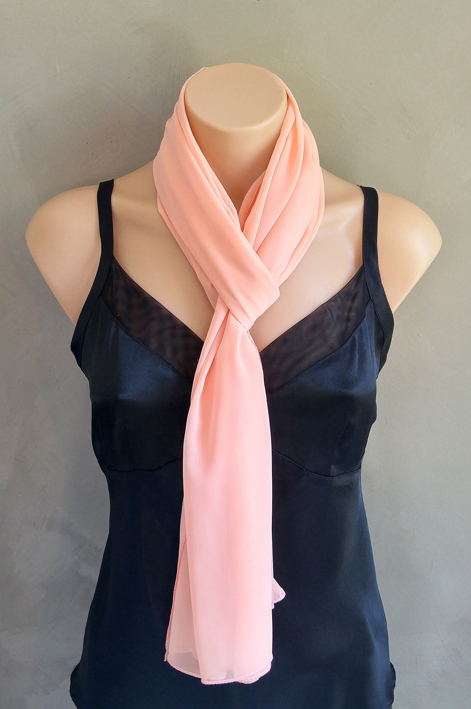 Peach Scarf Long Peach Scarf Peach Wedding Peach Scarf | Etsy