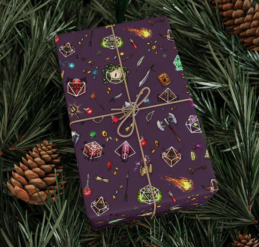 Roleplaying Game DND Wrapping Papers, Dungeons and Dragons Gift Wrap ...