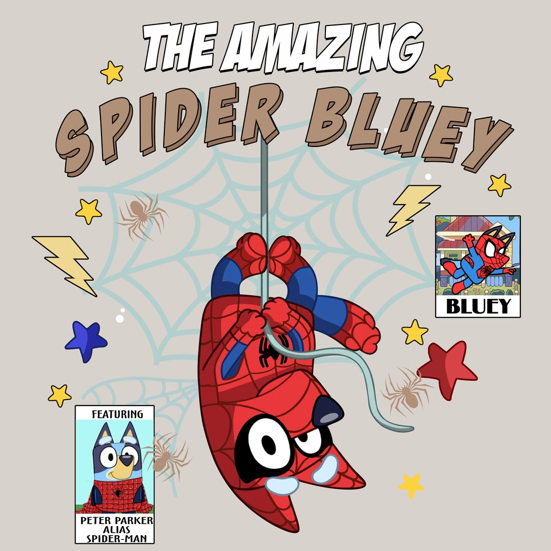 Bluey PNG, Bluey Spider Man PNG, Bluey Friends, Bluey Family Png, the ...