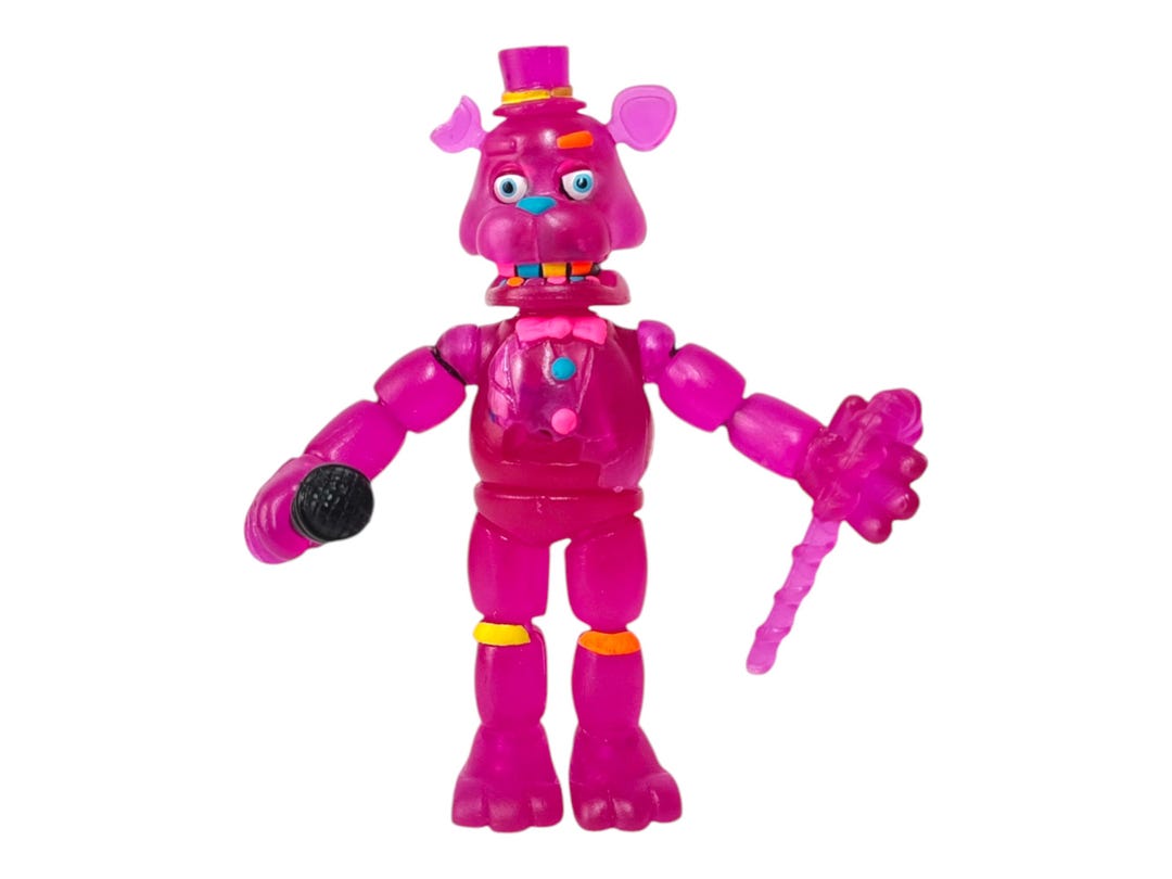 FNAF Five Nights at Freddys Fazbear Clear Pink 7 Mexican Hard Plastic ...
