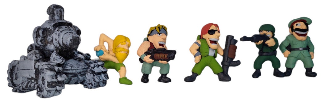 Metal Slug Mexican 3.5 6 Hard Plastic Toy Figures Set Bundle Video Game ...