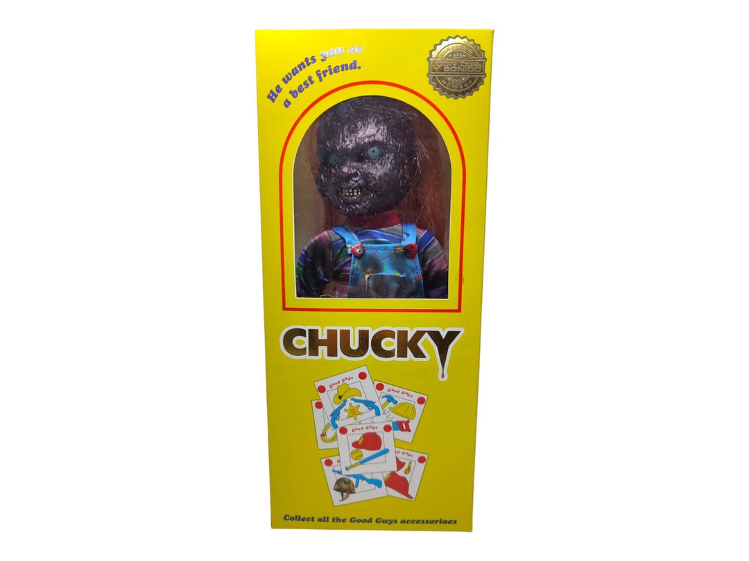 Charred Chucky Doll: 14" Handmade Mexican Toy With Lights & Sound - Etsy