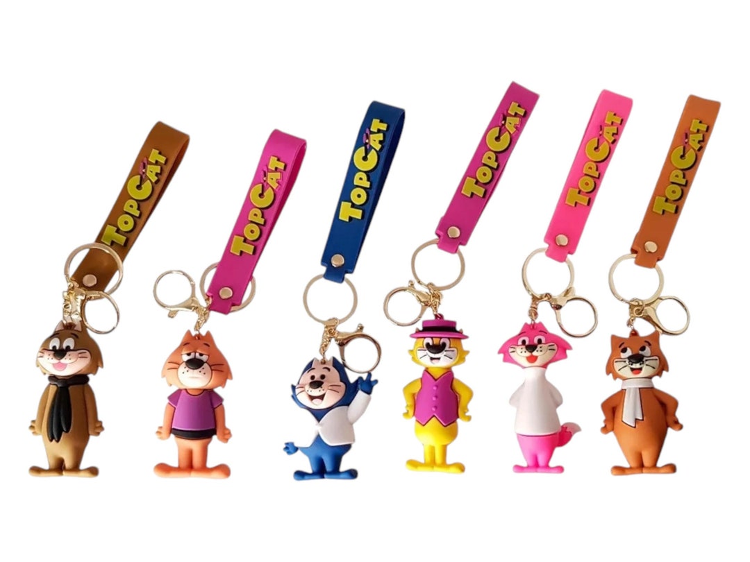 Top Cat 3D Silicone Pendant Keychains Keyrings Bag Charms Benny Spook ...