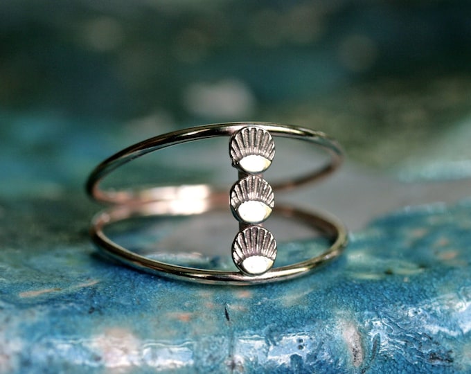 Sun Ring Cage Ring Double Band Ring Sun Jewelry Two Band Ring Celestial ...