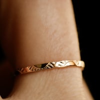 10k Solid Gold Sun Rays Band Ring, Dainty Sunrise Wedding Band Ring ...