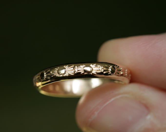 Hand Stamped Sun Ring- Sunshine Band- Positive Jewelry- Half Round ...