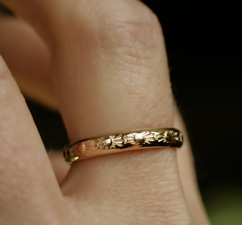 Hand Stamped Sun Ring- Sunshine Band- Positive Jewelry- Half Round ...