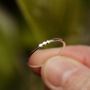 Handmade Three Dot Ring- Dainty Stacking Ring- TINY BUBBLES- Available ...