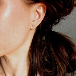 Tiny Line Studs Sterling Silver Gold Bar Studs Minimalist Earrings ...