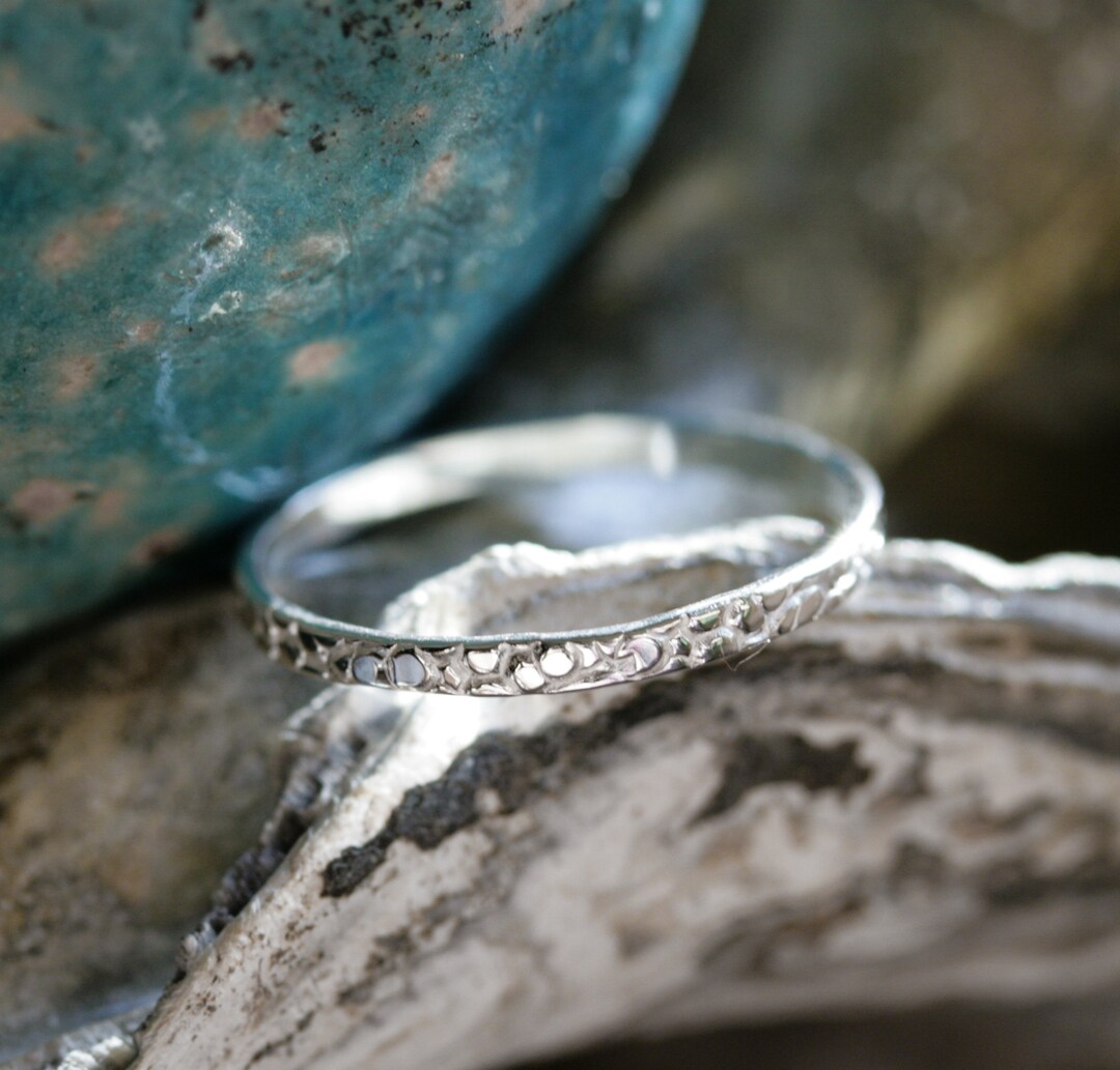 Handmade Textured Stacking Ring- Hand Stamped Band- PEBBLE- Available ...