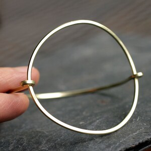 Circle Bracelet Modern Minimalist Large Circle Open Circle Gold Brushed ...