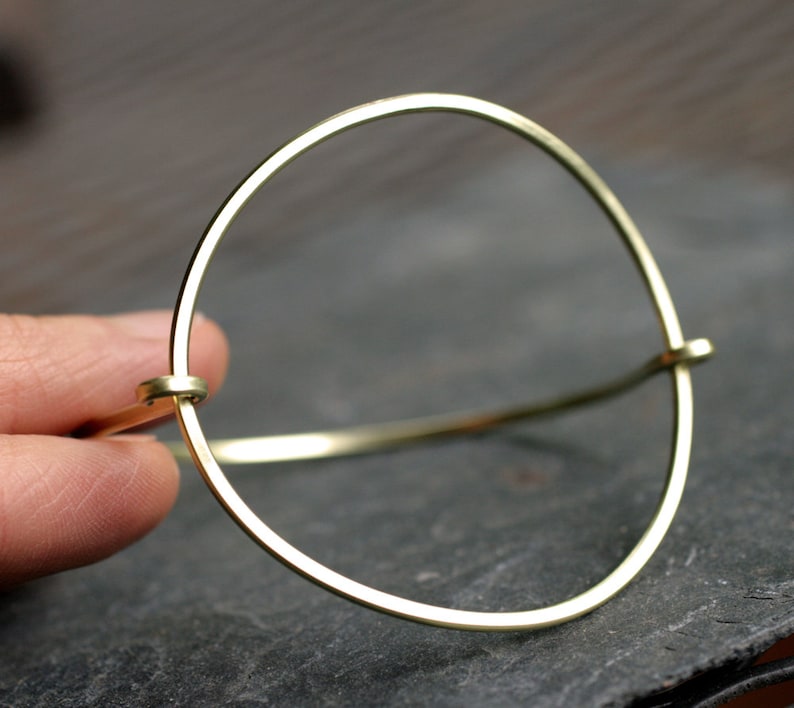 Circle Bracelet Modern Minimalist Large Circle Open Circle | Etsy