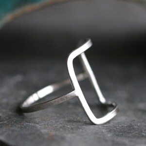Square Ring Solid Gold Ring Geometric Ring Silver Square Ring 10k Gold ...