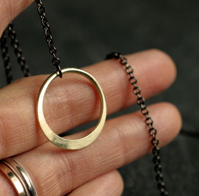 Collar eclipse oro lariat collar pequeño círculo de oro collar sol ...