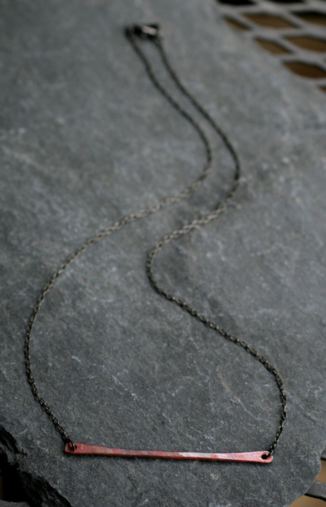 Minimalist Necklace Modern Gold Bar Necklace Simple Rustic - Etsy