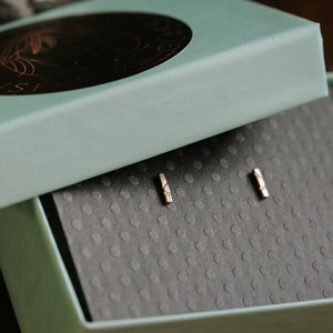Tiny Line Studs Sterling Silver Gold Bar Studs Minimalist Earrings ...