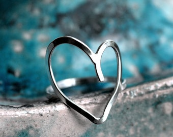 Open Heart Ring - Etsy