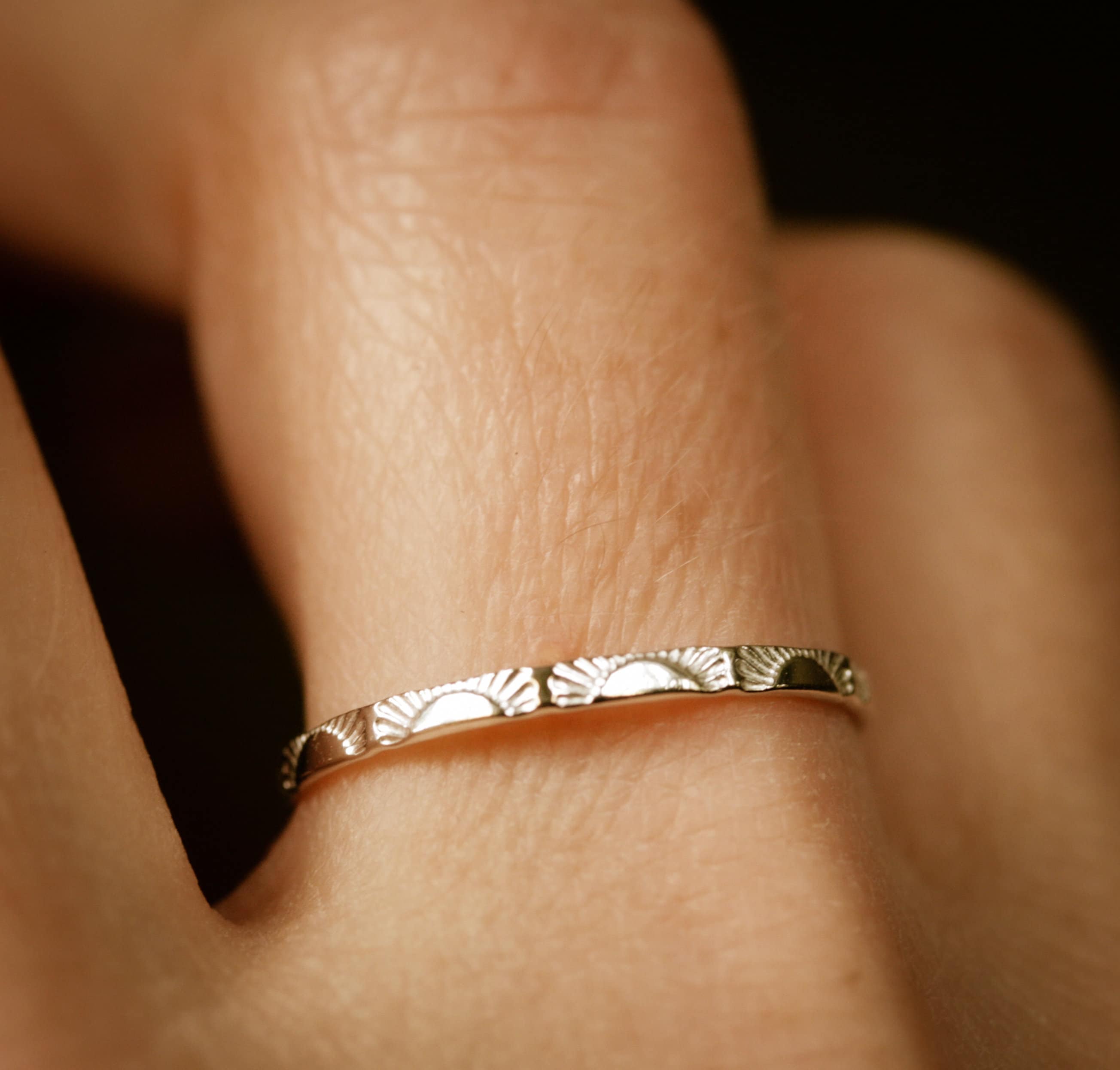 Original Sterling Silver Sunrise Ring- Handmade Stackable Sun Ring ...