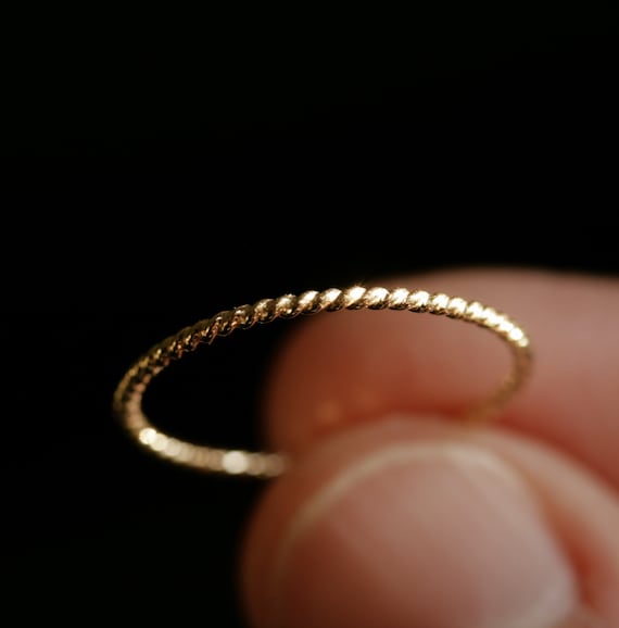 Handmade Ultra Thin Twisted Band TWIST Available in Solid | Etsy